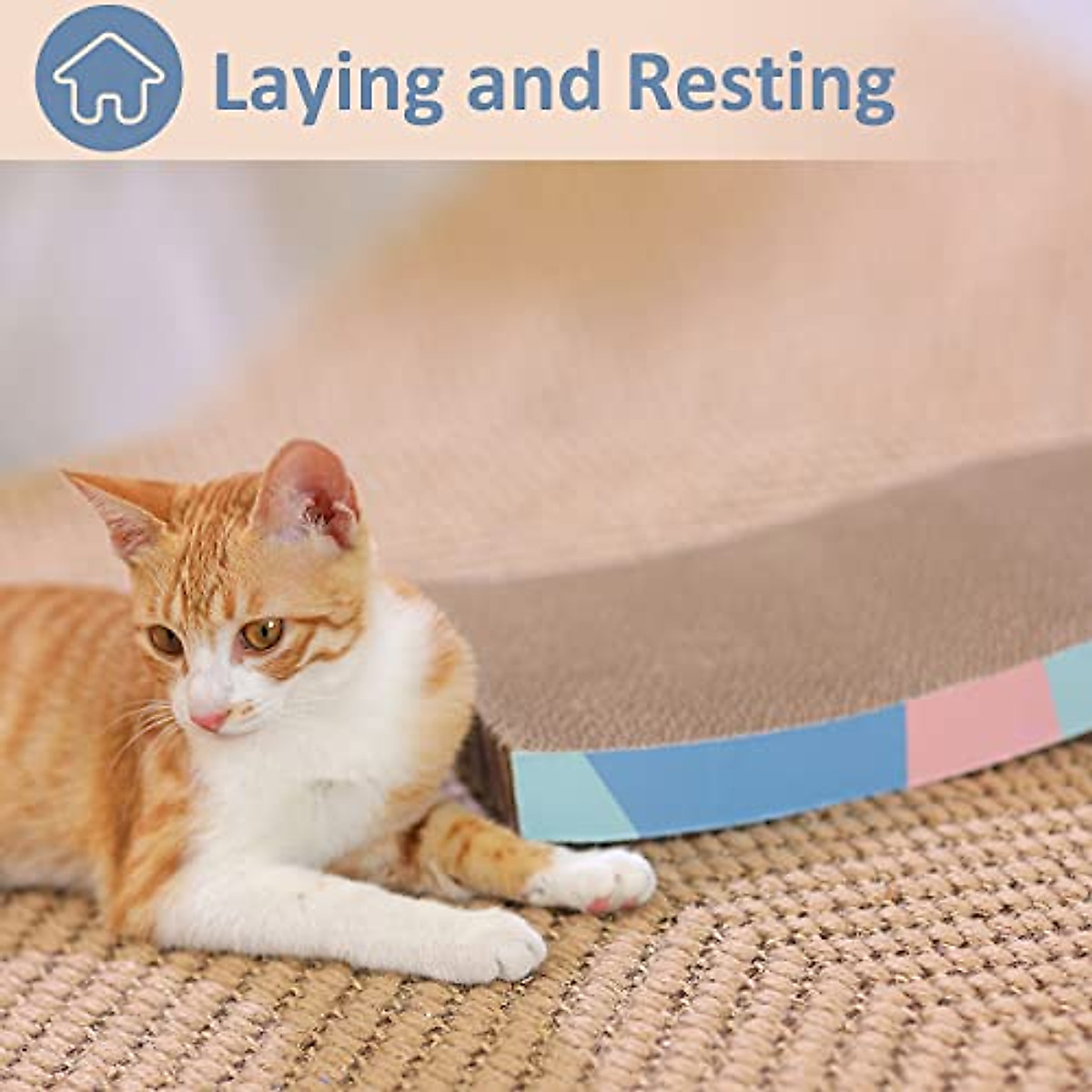 WDTKPTXL Cat Scratcher Cardboard Cat Scratch Pad Reversible Cat Scratching Mat for Indoor Cats with Catnip