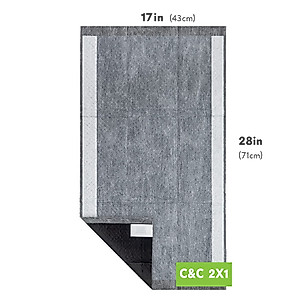 Paw Inspired Disposable Guinea Pig Cage Liners | Bamboo Charcoal Odor Controlling | Super Absorbent Liners Pee Pads for Ferrets, Rabbits, Hamsters, and Small Animals (28" x 17" (C&C 2 x 1), 8 Count)