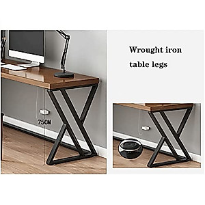 Computer Desk/Writing Desk Multifunctional L-Shaped Corner Desk Home Office Desk with 3-Layer Storage Shelves Large Monitor Stand Workstation, Rustic Brown and Black PC Table Study Table