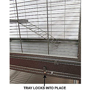 Durable All-Metal Mansion Cage for Chinchillas, Rats, Ferrets, Degus (2-Level)