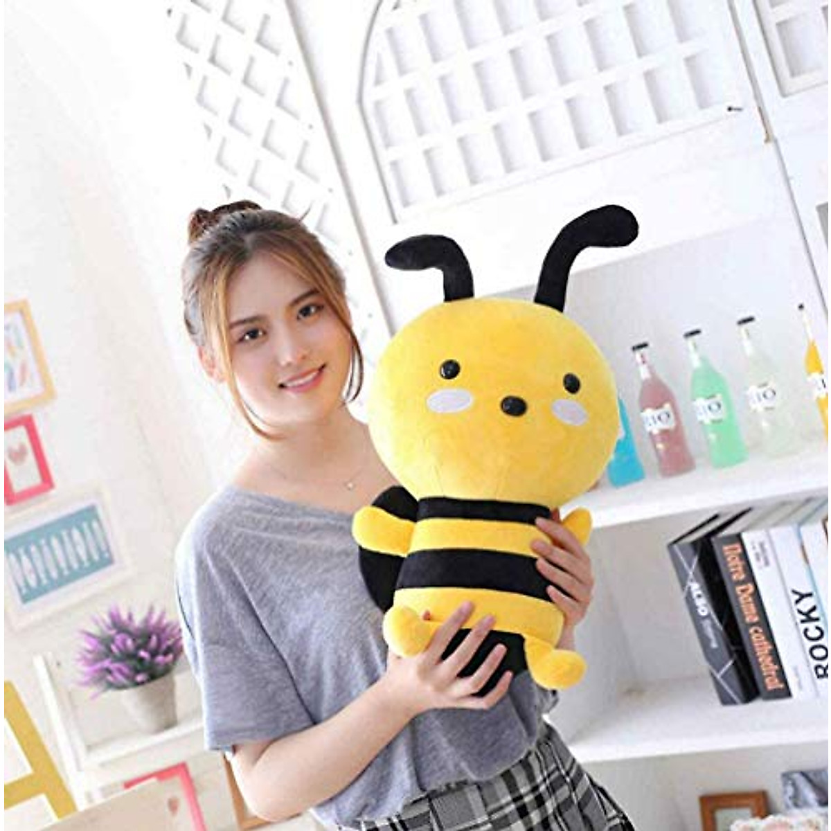 JUWA Cute Rabbit Honeybee Plush Toy Stuffed Animal Toy Bee Plush Animal Doll Plush Pillow (20 inch)