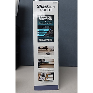 Shark ION Robot Vacuum RV761 with Wi-Fi and Voice Control, 0.5 Quarts, in Black and Navy blue