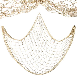 TEMUCY Natural Fish Net Decorative, Beach Themed Fish Net Decorations for Pirate, Mermaid, Beach Party Home Bedroom Décor