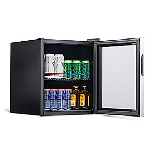 NewAir Mini Fridge Beverage Refrigerator and Cooler, Free Standing Glass Door Refrigerator Holds Up To 60 Cans, Cools to 37 Degrees Perfect Beverage Organizer For Beer, Wine, Soda, and Pop