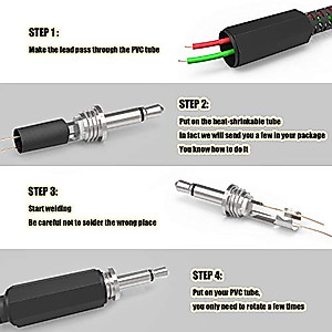 Ancable 10-Pack TS Mono Male Plug 1/8" 3.5mm Solder Type DIY Audio Cable Connector