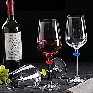 LOVEWEE 24 Pcs Wine Glass Charms Markers Drink Markers, Silicone Wine Glass Markers Glass Identifiers for Glass Cup Champagne Flutes Cocktails, Martinis