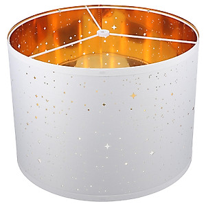Didiseaon Drum Lampshades, Medium Lampshades 12.97 Top X12.97 Bottom X9.43 High, Fabric Lampshades Star Pattern Lampshade for Table Lamps Floor Lamps, Spider Fitter Type