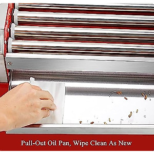 hotdog roller grill Stainless Steel Hot Dog Roller Machine, Commercial Sausage Grill Cooker Machine, 0-250 Temperature Control, With Oil Pan, Commercial and Household Hot Dog Machine (Size : 3 Tubes