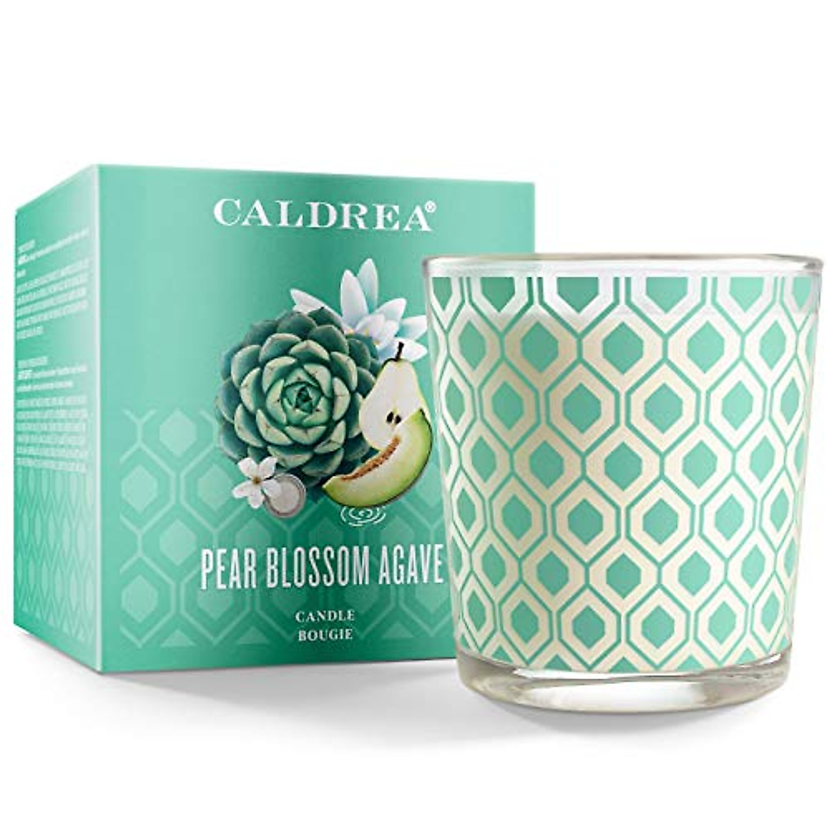 Caldrea Scented Candle, Made With Essential Oils And Other Thoughtfully Chosen Ingredients, 45 Hour Burn Time, Pear Blossom Agave Scent, 8.1 Oz