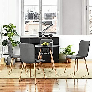 COZYCASA Dining Chairs Set of 4 Scandinavian Modern Style Fabric Dining Chairs Kitchen Chair Accent Chair for Living Dining Room Club Guest Set of 4 Gray