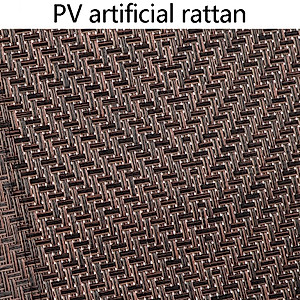 KAXLDHH Rattan Chairs Rocking Chair Outdoor Rocker Oversized Rocker, Padded Cushion Comfy Patio Chairs Camping Chairs with Steel Frame for Patio, Backyard, Balcony, Porch, 150KG Weight Capacity