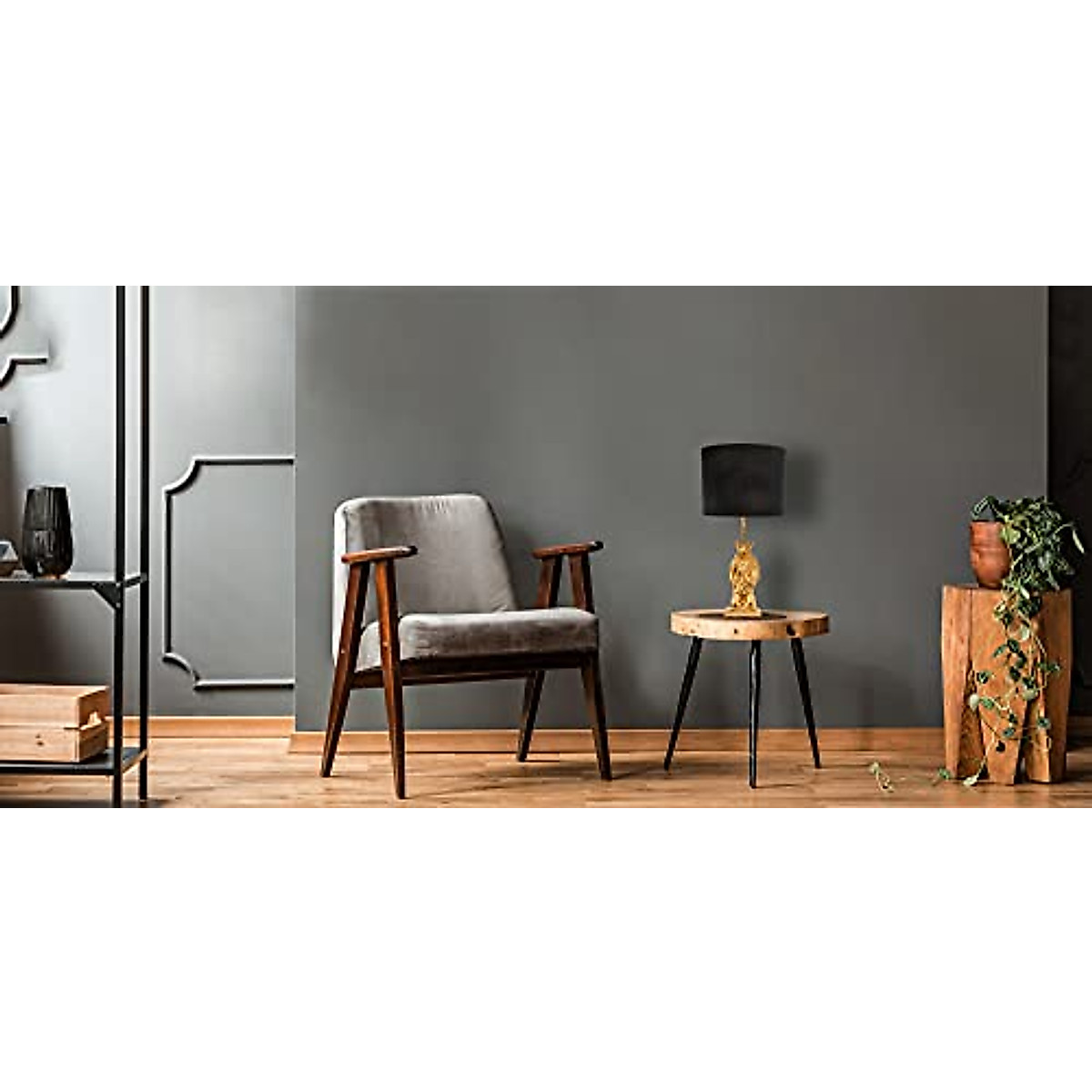 Creative Co-Op Lion Shaped Table Lamp with Black Shade