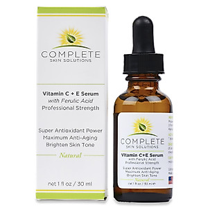 Natural Vitamin C E Serum with Ferulic and Hyaluronic Acid 1 oz