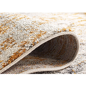 SAFAVIEH Madison Collection 9' x 12' Cream Orange MAD608K Boho Chic Distressed Non-Shedding Living Room Bedroom Dining Home Office Area Rug