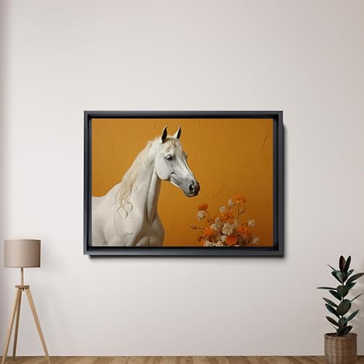 Majestic Black Stallion Galloping In The Clouds, Black Horse On Salt Flats, Canvas Print, Black Horse Print, Black Horse Wall Art