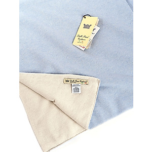Dalle Piane Cashmere - Two-Colored Baby Cashmere Blanket Made in Italy - Color: Sky