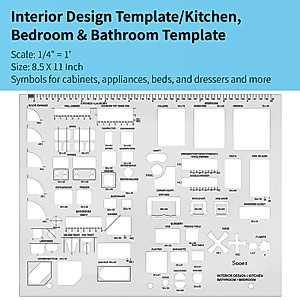 Sooez Architectural Templates, House Plan Template, Interior Design Template, Furniture Template, Drawing Template Kit, Drafting Tools and Supplies, Template Architecture Kit, Set of 3