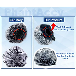 PhantAccy Pop Filter/Windscreen for Blue Yeti and Yeti Pro Microphones, Furry Mic Cover for Wind and Ambient Noise Reduction