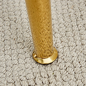 Ginxesh Modern Round Glass Dining Table for 4,40 Inch Small Round Dining Table with Gold Chrome Metal Legs,Circle Dining Table for Kitchen,Apartment(Gold, Table)