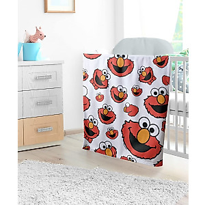 LOGOVISION Sesame Street Lightweight Baby Blanket, 30"X40", Elmo Face Pattern Unisex for Infants Girls & Boys