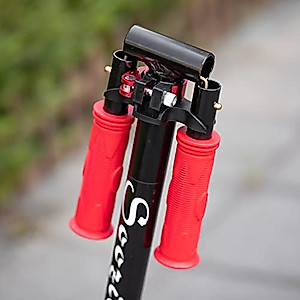 Soozier Folding Kick Scooter for 12 Years and Up for Adults and Teens, Push Scooter with Height Adjustable Handlebar, Big Wheels and Rear Wheel Brake