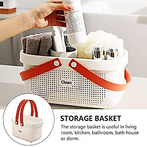 Shower Accessories Plastic Storage Basket with Handle: Shower Caddy Basket Portable Shower Tote Storage Organizer Bin for Bathroom Kitchen Dorm Room Shampoo Container