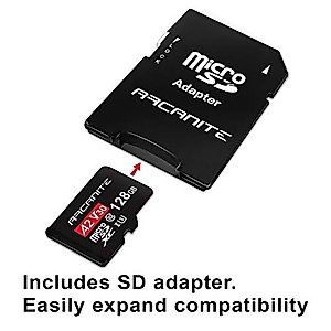 ARCANITE 128GB microSDXC Memory Card with Adapter - A2, UHS-I U3, V30, 4K, C10, Micro SD, Optimal Read speeds up to 95 MB/s