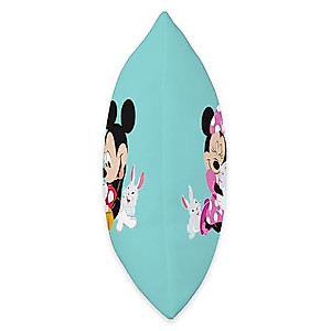 Disney Mickey and Minnie Mouse Easter Bunnies Turquoise Throw Pillow, 18x18, Multicolor