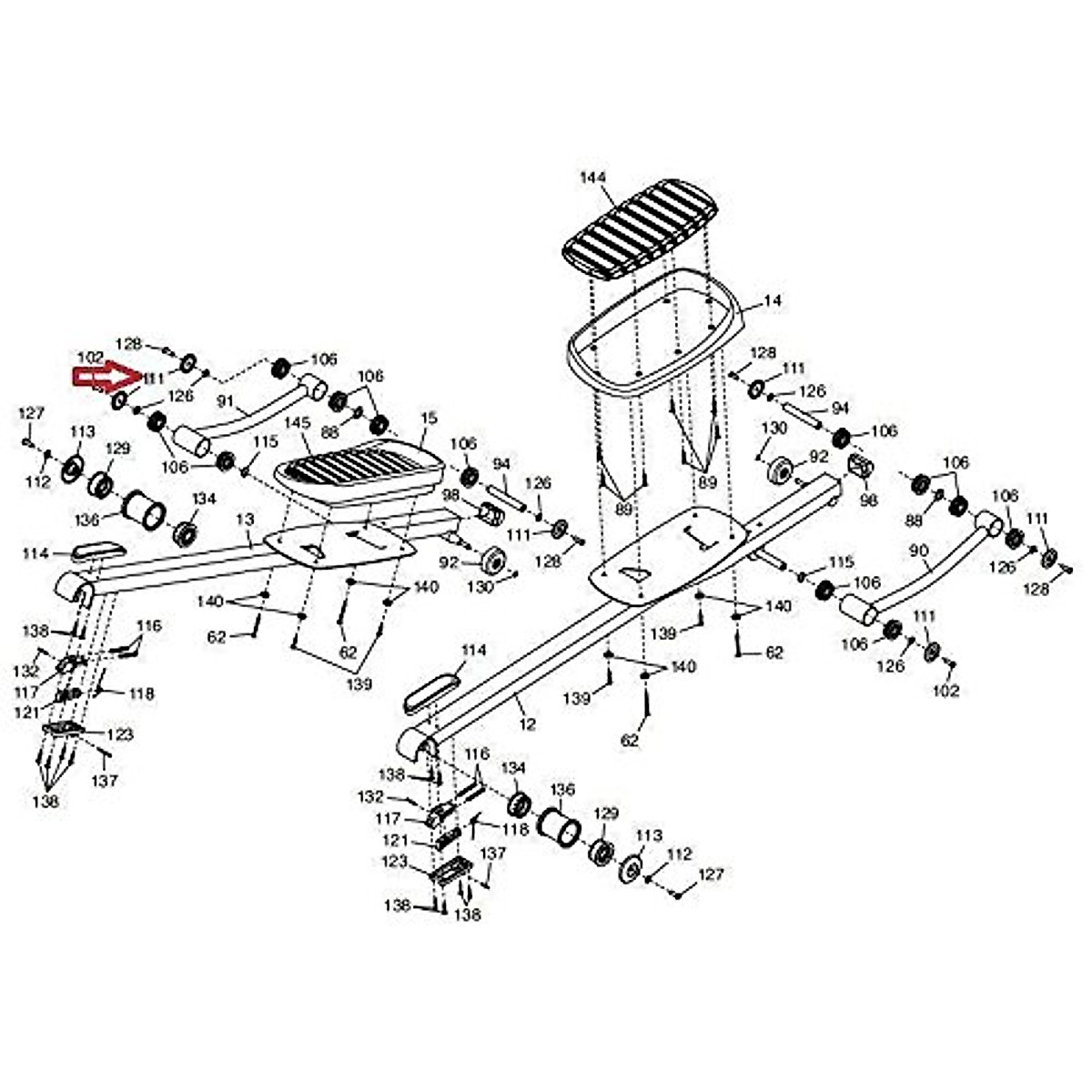 Pedal Arm Pivot Axle Cover 336667 Black Elliptical Works with Nordictrack