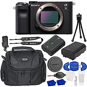 Sony Alpha a7C Mirrorless Digital Camera Bundle with Extra Battery, Gadget Bag, Card Reader, Starter Kit, Blower & Microfiber Cloth