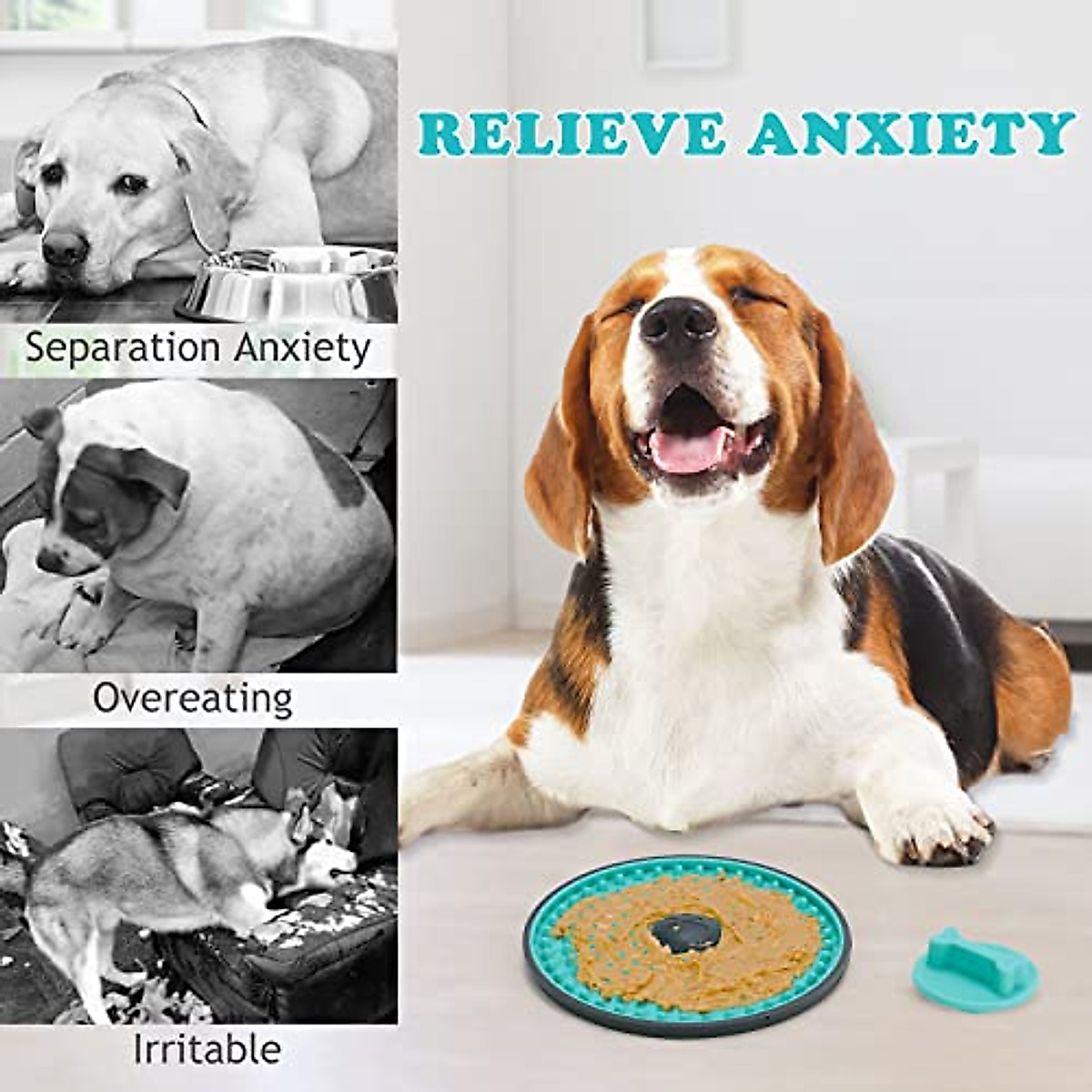 Lick Mat for Dogs, Dog Crate Lick Pads Slow Feeder, Lick Pad Crate Training Toy Crate Lick Plate,Very Suitable Peanut Butter, Treats Yogurt, Bolognese, for Boredom and Anxiety Relief Licking Pad