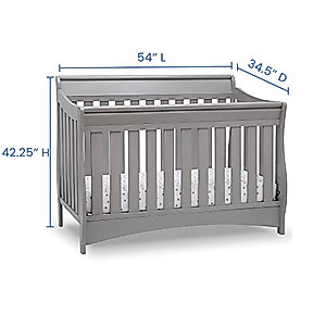 Delta Children Bentley S Series Deluxe 6-in-1 Convertible Crib, Grey