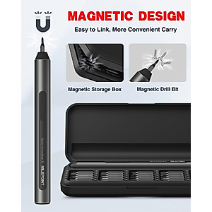 Mini Electric Screwdriver Set Rechargeable Precision Screwdriver 26 in 1 with 25 S2 Magnetic Bits 3.7V Small Screwdriver Kit for PC, Eyeglass, Laptop, Watch - Space Gray