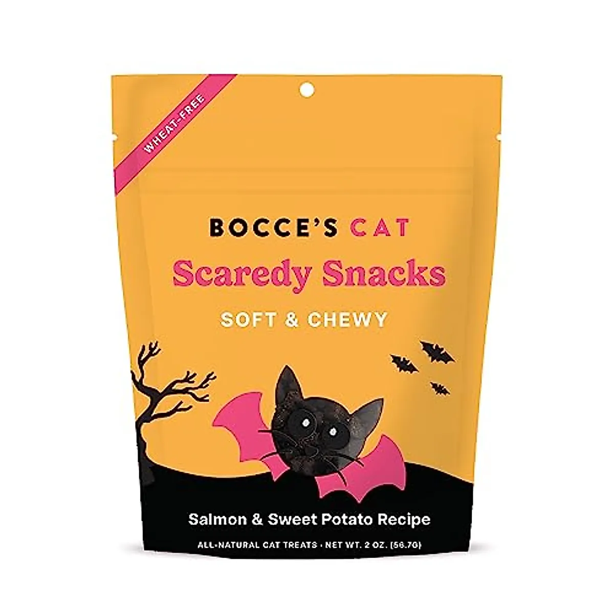 Bocce's Bakery All-Natural, Seasonal, Scardey Snacks Cat Treats, Wheat-Free, Limited-Ingredient Soft & Chewy Treats Inspired by Halloween, 2 oz