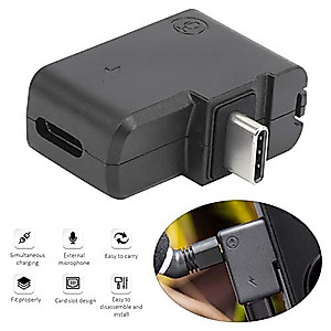 SALUTUY Camera Microphone Adapter, Charging Adapter Action Camera Mic Adapter Easy to Carry for Improve Video Sound Quality for ONE X2
