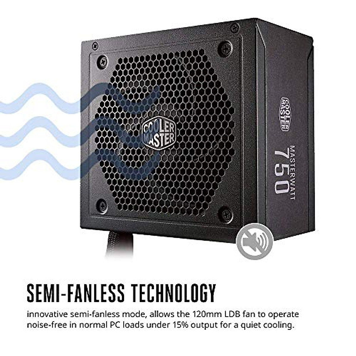 Cooler Master Watt 650 Watt Semifanless Modular Power Supply, 80 PLUS Bronze Certified Power Supply for Computers