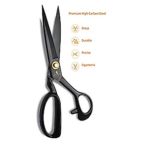 Professional Tailor Scissors 8 Inch for Cutting Fabric Heavy Duty Scissors for Leather Cutting Industrial Sharp Sewing Shears for Home Office Artists Dressmakers