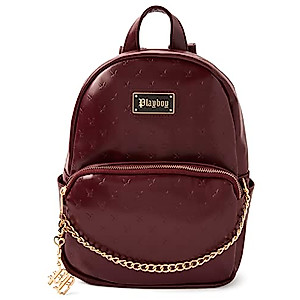 Spencer's Wine Embossed Playboy Mini Backpack