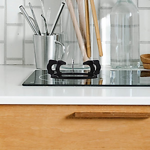 Angoily Cast Iron Wok Support Ring Gas Stove Rack Stand Brackets Milk Pot Wok Support Holder Trivets Range Holder for Home Restaurant Kitchen ( Black )