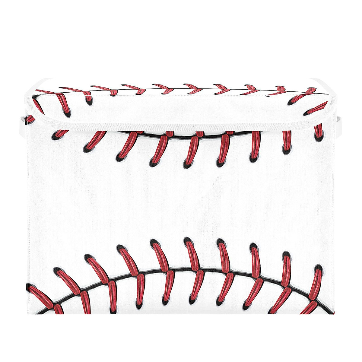 RunningBear Softball Baseball Lace Large Storage Bins with Lid Collapsible Storage Bin Box Shelves Cube Storage Decorative Storage Boxes for Living Room Office