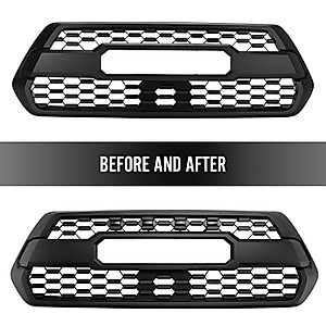 Seven Sparta 4 PCS Grill Led Lights with Fuse Adaptor Compatible with 2016-2023 Toyota Tacoma TRD PRO OEM Front Grille, Not Compatible with Tacoma Off Road & Sport (Amber Light with Black Shell)