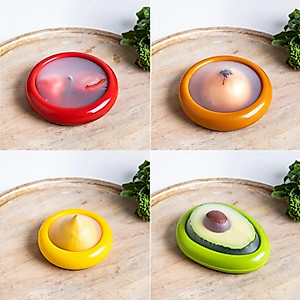 Silicone Fruit Storage Box, Silicone Fruit Storage Containers, Fruit and Vegetable Anti-Oxidation Storage Box, Silicone Fruit and Vegetable Storage Containers Set for Fridge Keep Fresh (Avocado box)