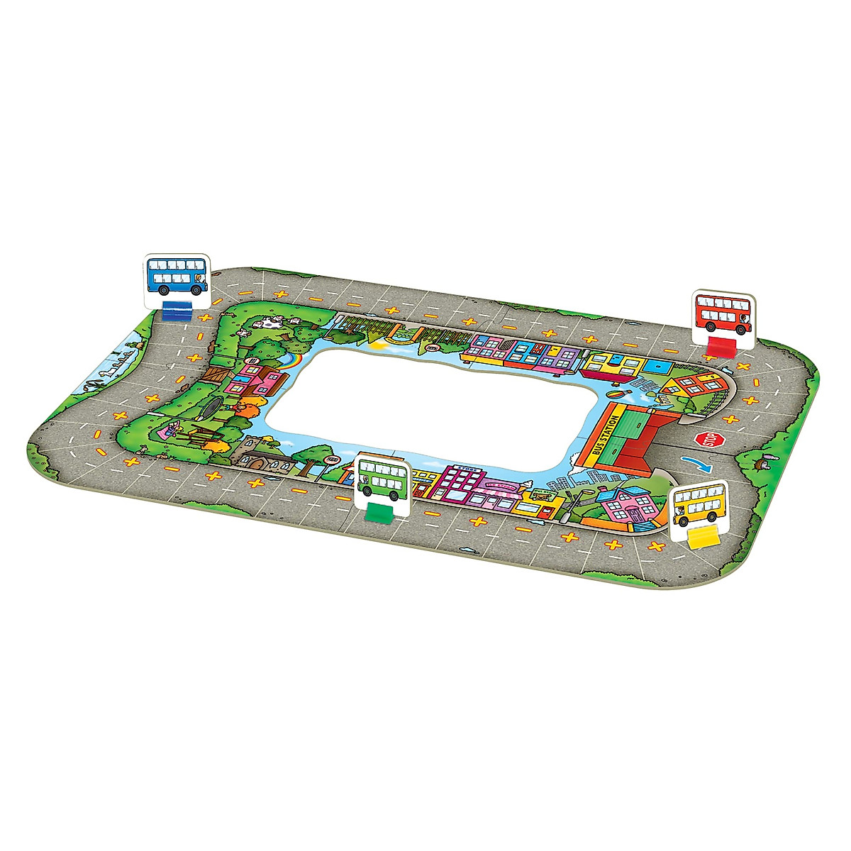 Orchard Toys Moose Games Bus Stop Game. A Fun Introduction to Addition and Subtraction. Pick up and Drop Off Passengers on Your Bus. for Ages 4-8 and for 2-4 Players