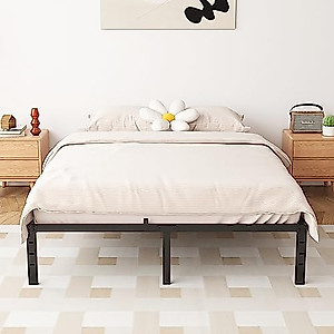 Vecilla Full Size Bed Frame 14 inch Heavy Duty Metal Platform Bed Frame No Box Spring Needed, Non-Slip Mattress Foundation, Easy Assembly, Noise-Free, Black