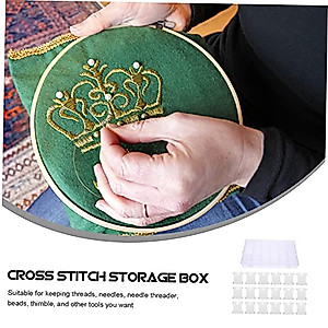 EXCEART 1 Set Box Embroidery Thread Finishing Hand Tool Embroidery Floss Plastic Stand Plastic Winding Board Bobbin Winder Embroidery Organizer Threads Winding Board Cross Stitch Holder