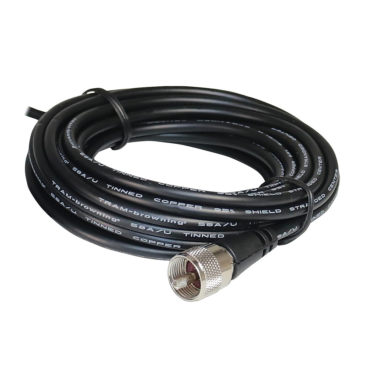 Tram 240-B 5-Inch Black Steel NMO Magnet Mount with RG58 Coaxial Cable and UHF PL-259 Connector