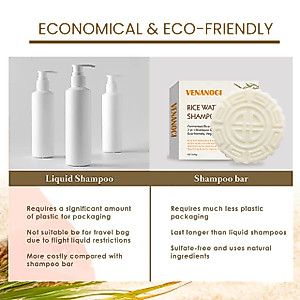 Rice Water For Hair Growth Shampoo Bar, 2 In 1 Fermented Rice Water Shampoo And Conditioner Bar For Hair Growth, Vegan Origin Growth Anti Hair Loss Rice Water Shampoo Bar, Solid Rice Bar Soap For Hair Growth All-Natural