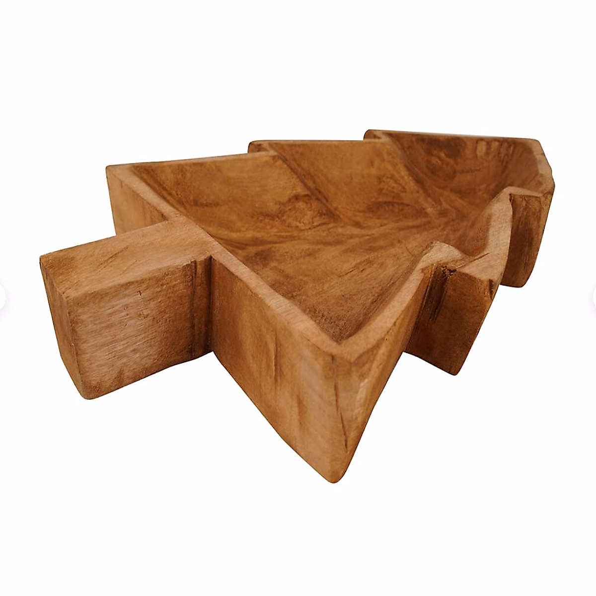 5-Pack Farmhouse Tree Wood Rustic Handmade Dough Bowls 9 x 13 x 1.5 inches - Candle Pour - Candle Fill - Gifts for Holidays, Christmas Tree