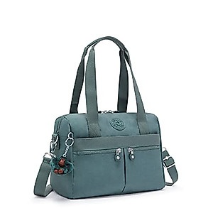 Kipling Women's Klara Handbag, Organize Accessories, Removable Shoulder Strap, Dual Carry Handles, Crinkle Nylon Bag