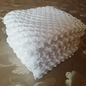 White cotton set 3 dishcloths Knitted reusable washcloths Multifunctional flap Crochet rags Scouring pad Dish sponge